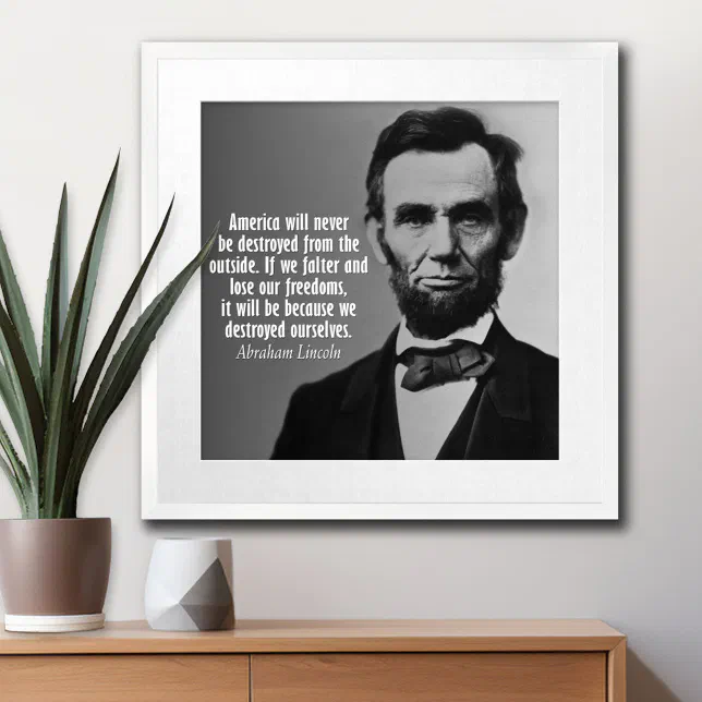 Abraham Lincoln Quote on Freedom Poster | Zazzle