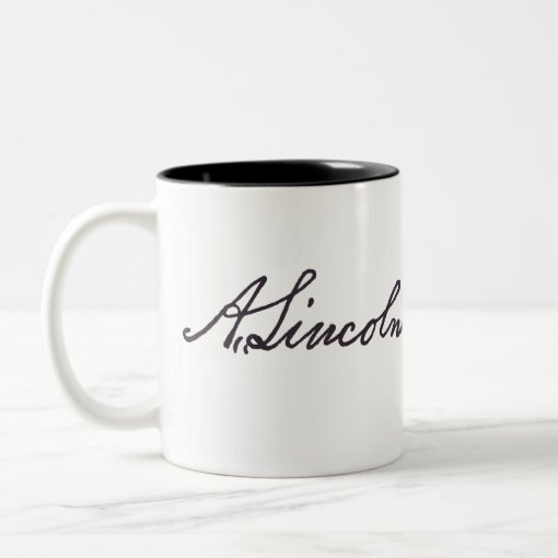 Abraham Lincoln Signature Two-Tone Coffee Mug | Zazzle