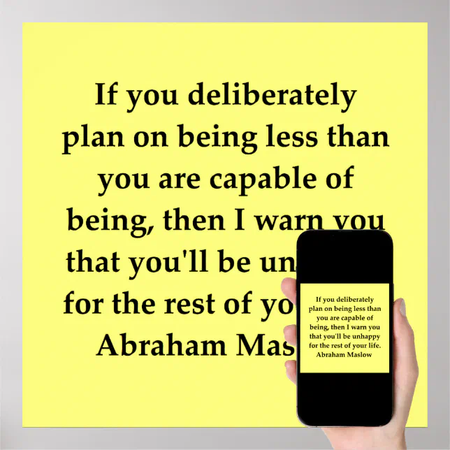abraham maslow quote poster | Zazzle