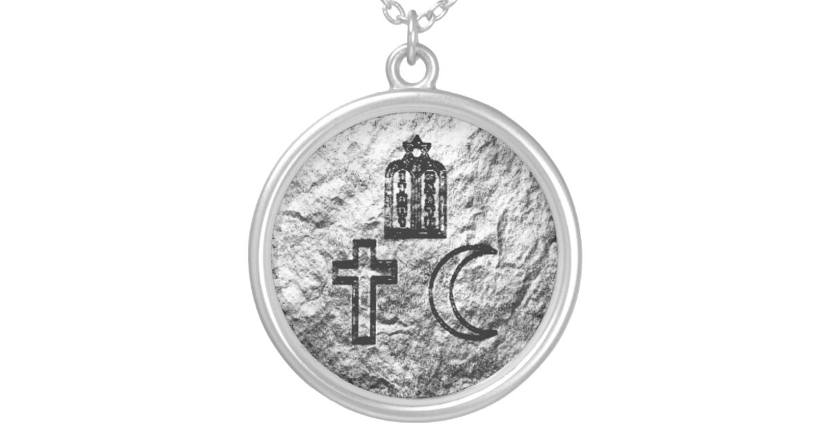 Abrahamic Faiths Silver Plated Necklace | Zazzle