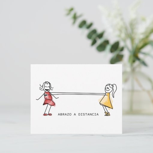 Abrazo a distancia postcard | Zazzle