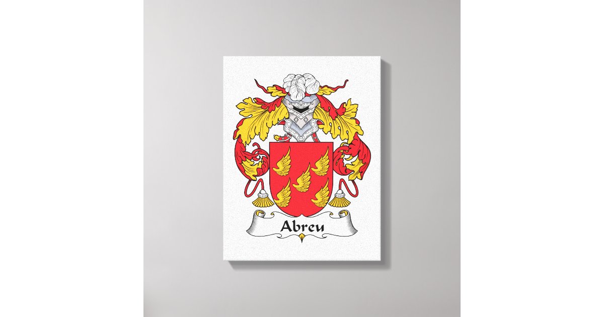 Abreu Family Crest Canvas Print | Zazzle