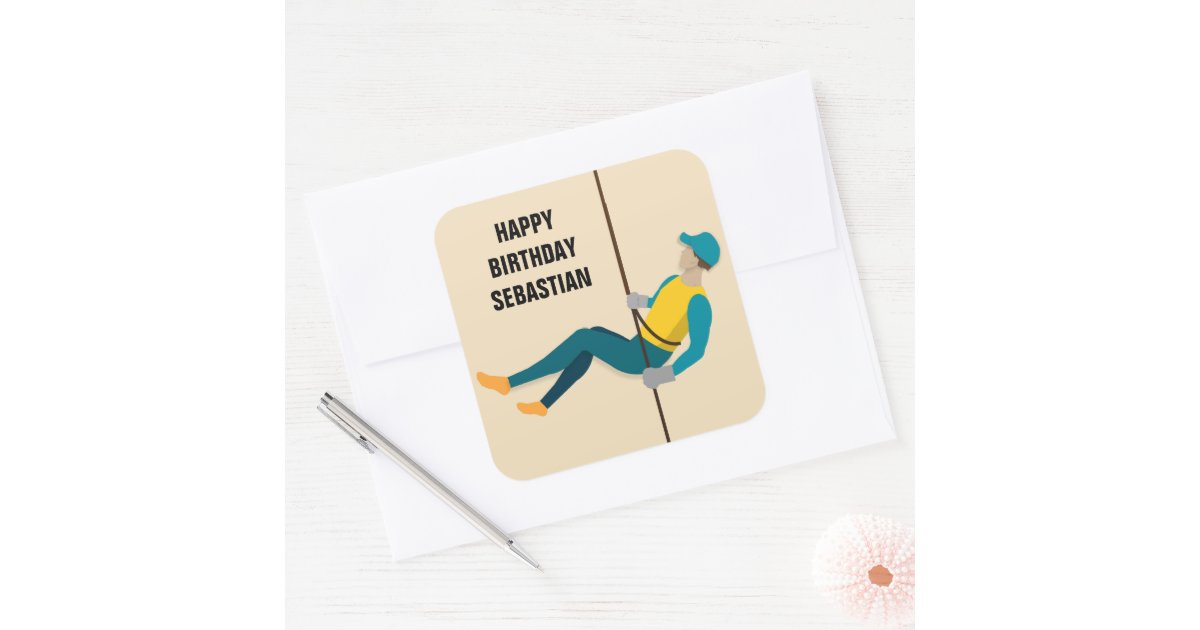 Abseiling Square Sticker | Zazzle