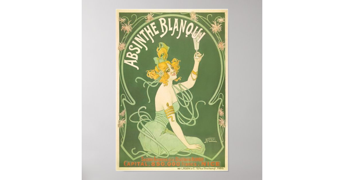 Absinthe Blanqui Nover Fine Art Poster | Zazzle