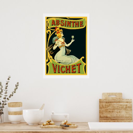 Absinthe Vichet, modern art nouveau Poster | Zazzle