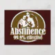 Abstinence 99% Effective Religious Humor Postcard | Zazzle
