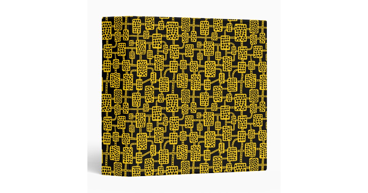 Abstract 041113 (1.5in) - Amber on Black Binder | Zazzle