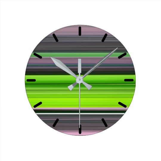 Abstract #1: Lime and grey Round Clock | Zazzle.com