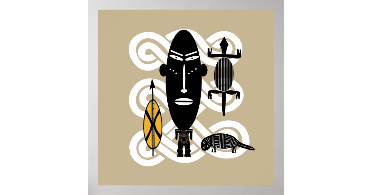 Abstract African tribal art Poster | Zazzle
