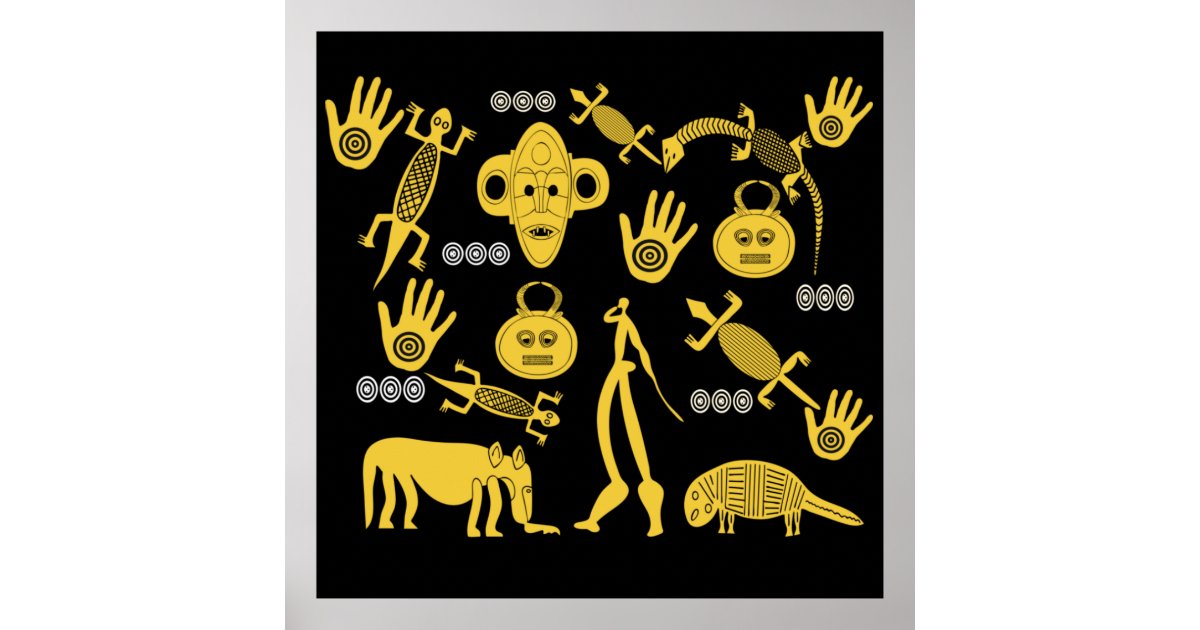 Abstract African tribal art Poster | Zazzle