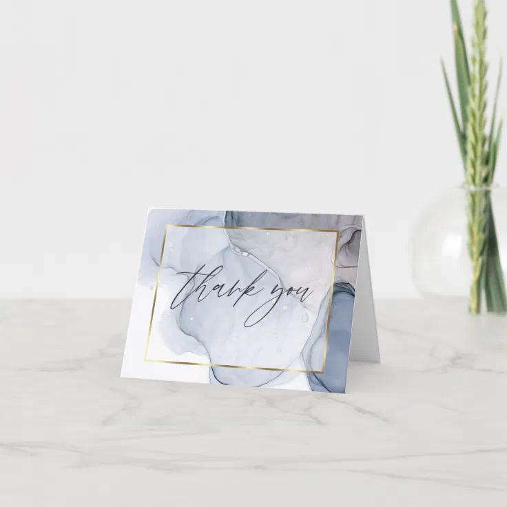 Abstract Alcohol Ink Mauve Dusty Plum Thank You Card | Zazzle