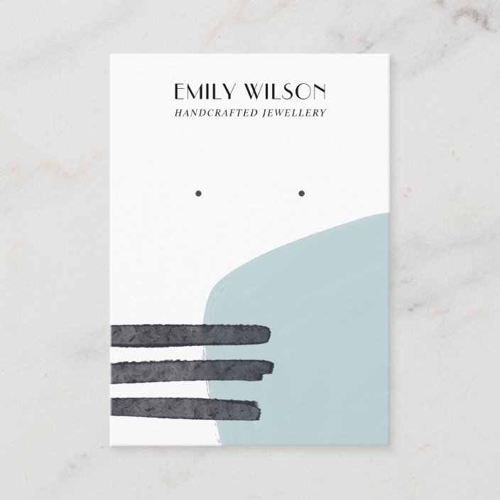 ABSTRACT AQUA BLUE SHAPE STUD EARRING DISPLAY CARD | Zazzle.com