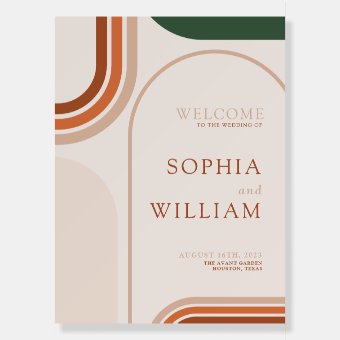 Abstract Arch Wedding Welcome Sign Board | Zazzle