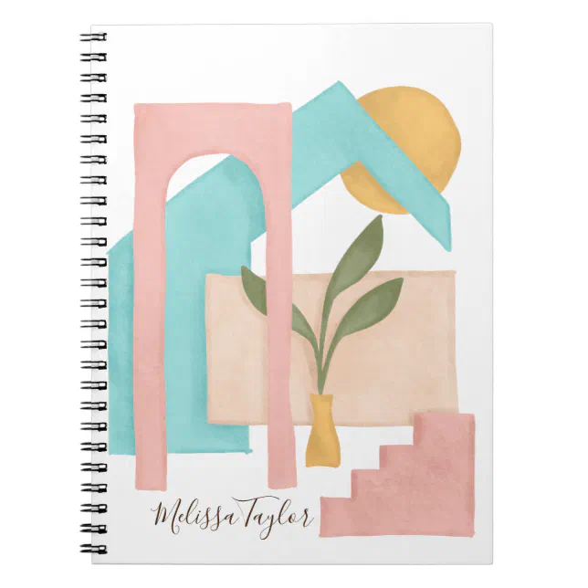 Abstract Art Architecture Illustration Modern Notebook | Zazzle
