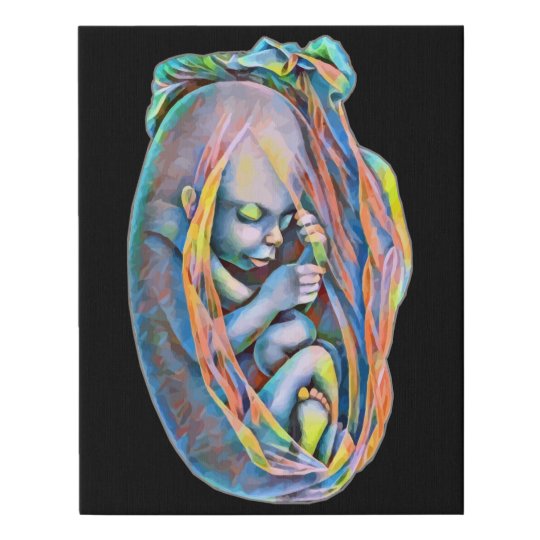 Abstract art Baby In The Womb Human Anatomy Faux Canvas Print | Zazzle.com