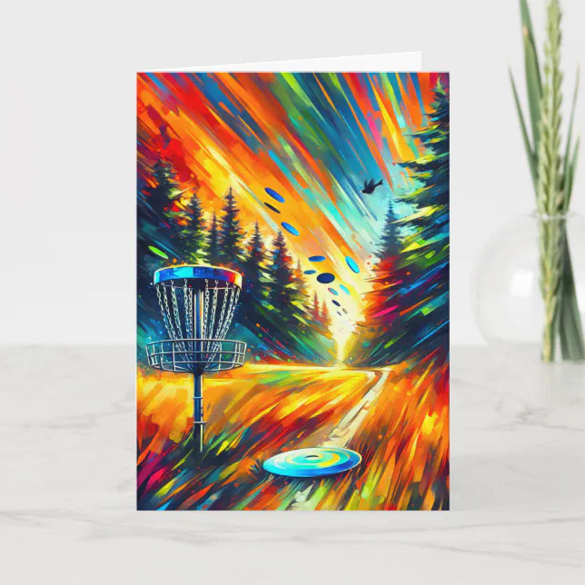 Abstract Art Disc Golf Best Birthday by Par Card | Zazzle
