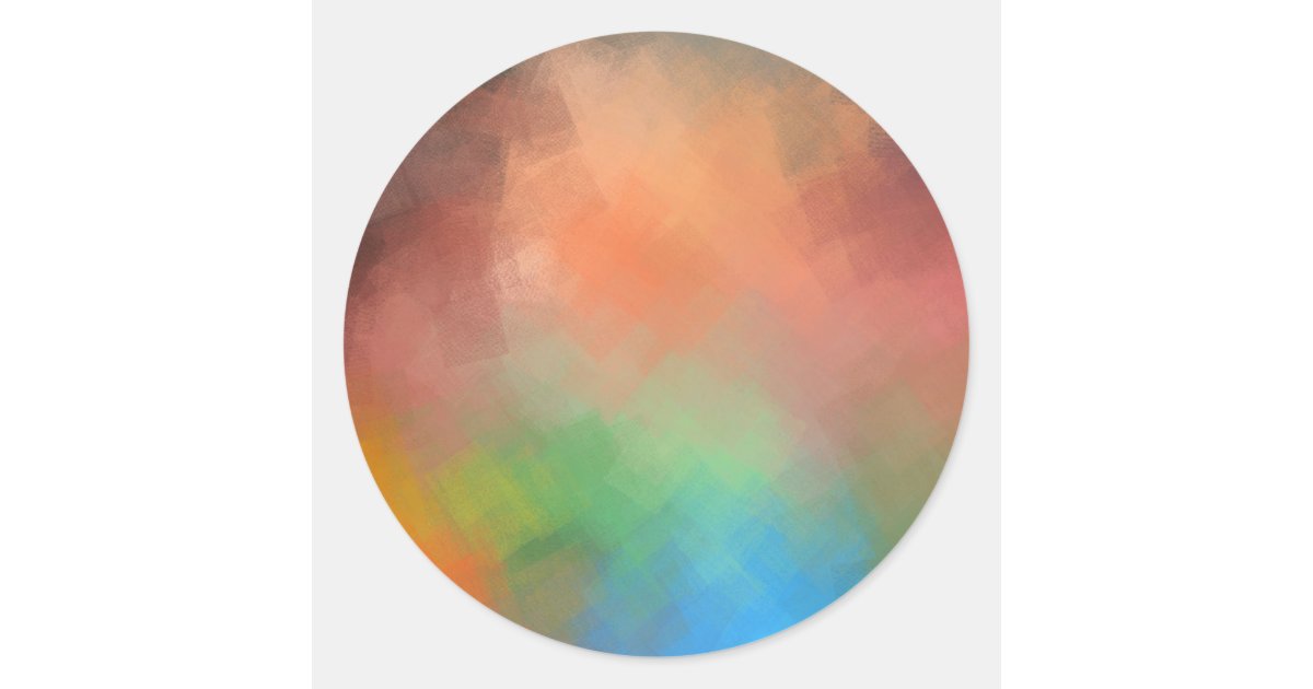 Abstract Art Elegant Colorful Blank Template Classic Round Sticker | Zazzle