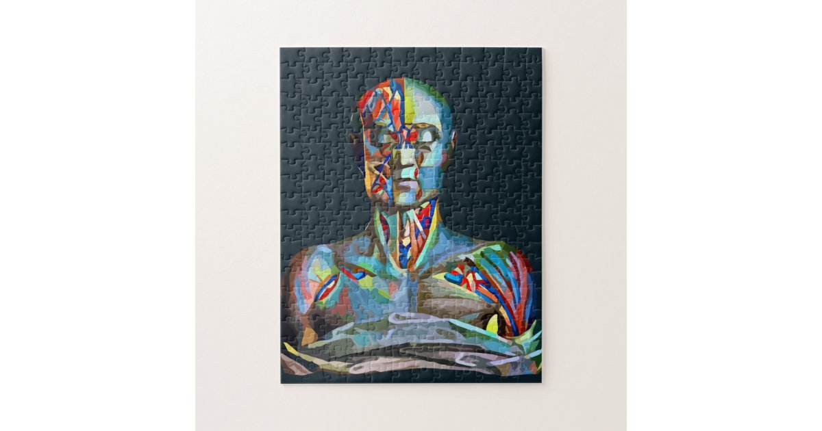 Abstract Art Muscle Anatomy Man Colorful Jigsaw Puzzle | Zazzle