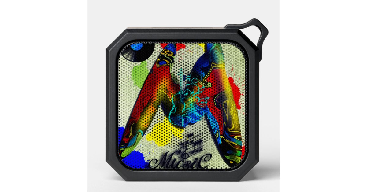 Abstract Art Music Notes Bluetooth Speaker | Zazzle