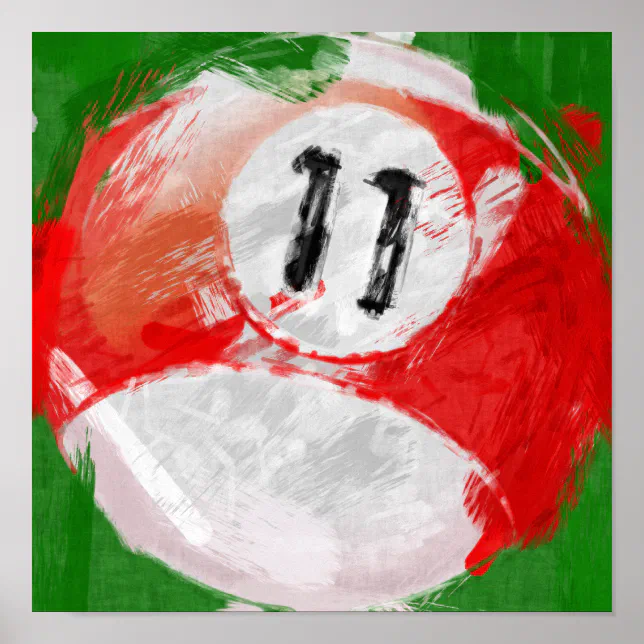 Abstract Art Number 11 Billiards Ball Poster | Zazzle