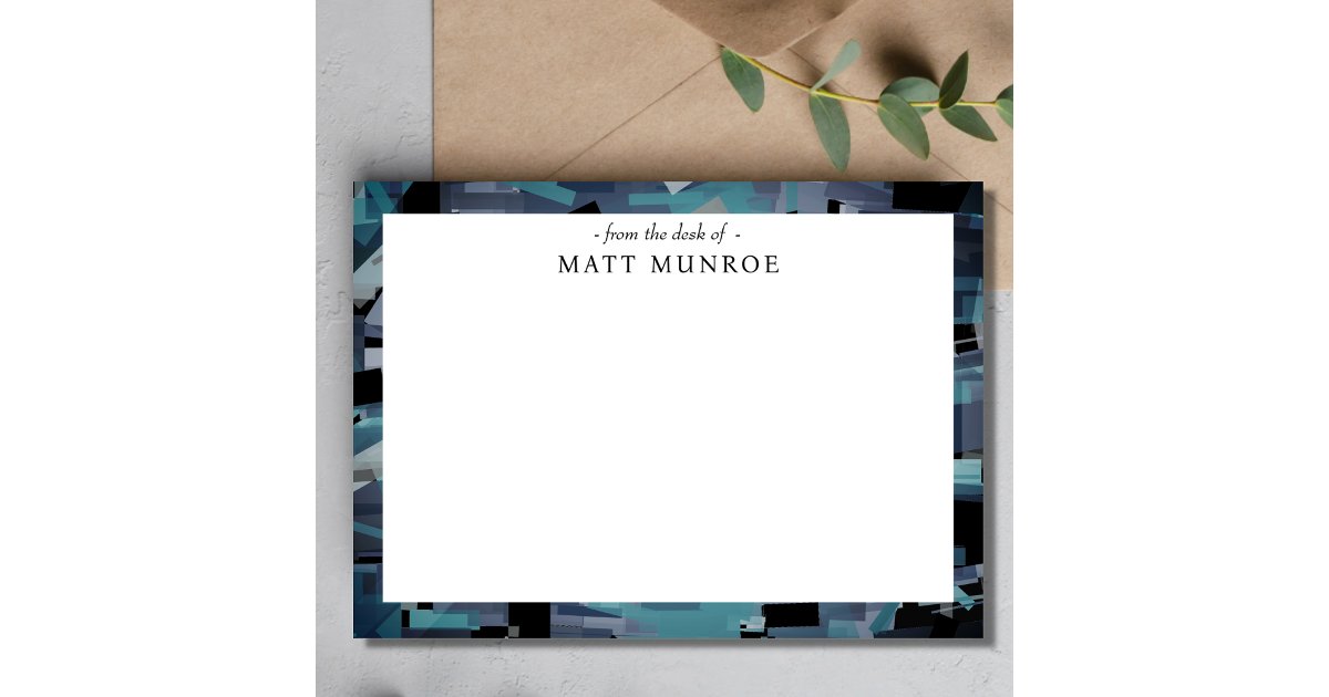 Abstract Art Personalized Stationery Note Card | Zazzle