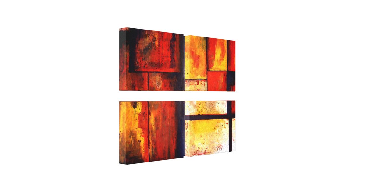 Abstract Art Quad Wrapped Canvas Set | Zazzle
