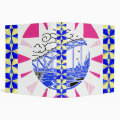 Abstract Art Ship Bird Ocean Sea Blue Pink Seagull Binder | Zazzle