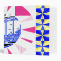 Abstract Art Ship Bird Ocean Sea Blue Pink Seagull Binder | Zazzle
