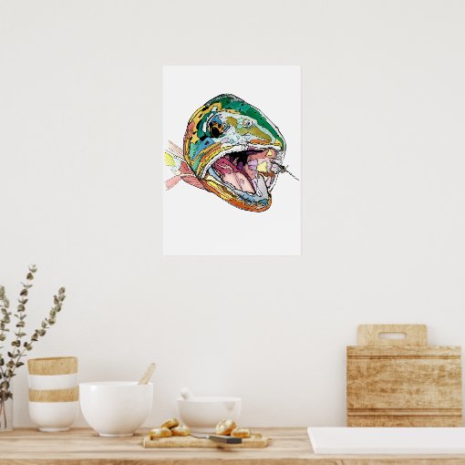 Abstract Art Trout Poster | Zazzle