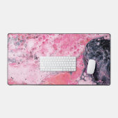 Abstract Art With Acrylic Paint Pour Pink Desk Mat | Zazzle
