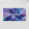 Abstract Artsy Violet Silver Script Calligraphy Business Card | Zazzle