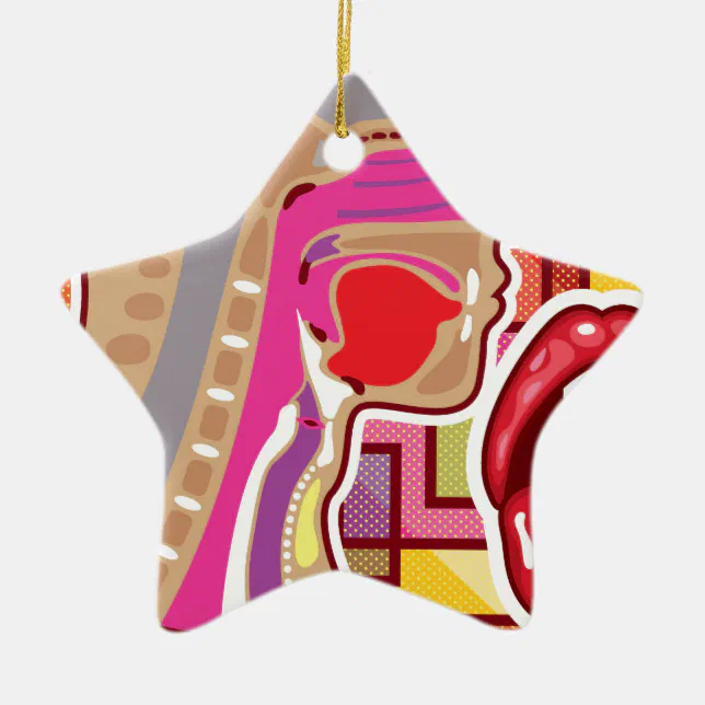 Abstract Artwork Throat n Nose diagram Ceramic Ornament | Zazzle