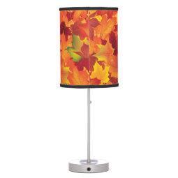 Abstract Autumn Leaves Pattern Table Lamp | Zazzle