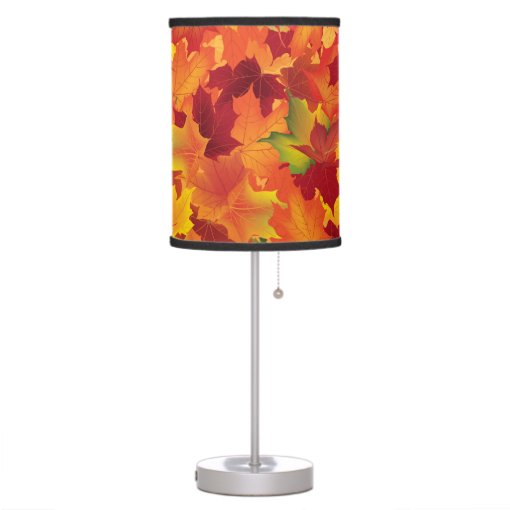 Abstract Autumn Leaves Pattern Table Lamp | Zazzle