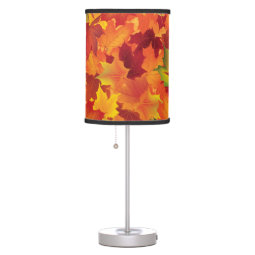 Abstract Autumn Leaves Pattern Table Lamp | Zazzle