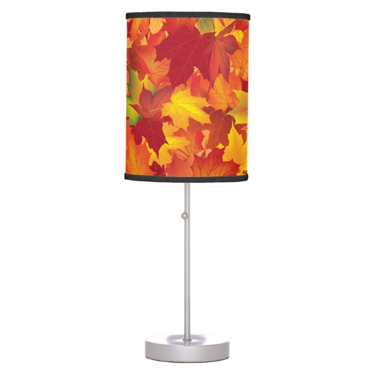 Abstract Autumn Leaves Pattern Table Lamp | Zazzle