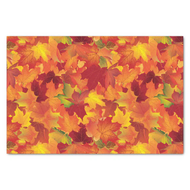 Abstract Autumn Leaves Pattern Tissue Paper | Zazzle