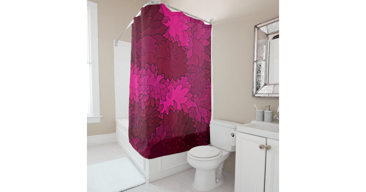 Abstract Background Dark Purple Floral Shower Curtain | Zazzle