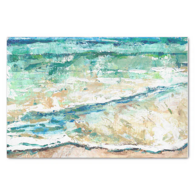 Abstract Beach Coastal Shoreline Artwork Tissue Paper | Zazzle