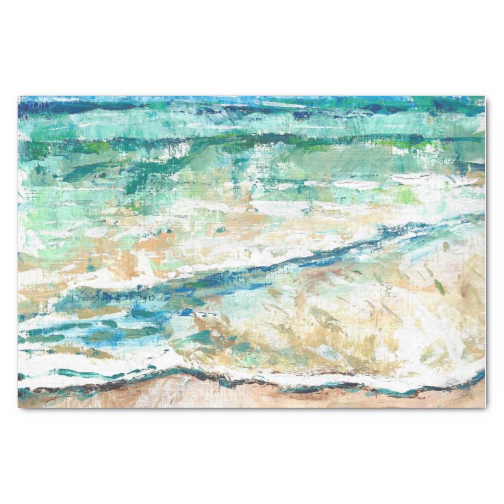 Abstract Beach Coastal Shoreline Artwork Tissue Paper | Zazzle