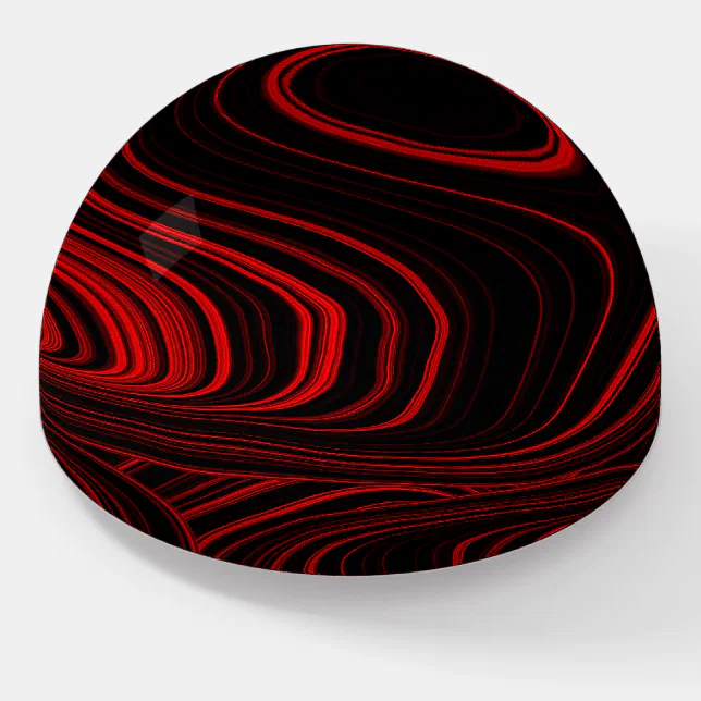 Abstract Black and Red Geode Look Pattern Art Paperweight | Zazzle