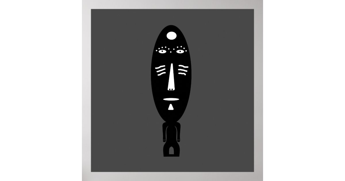 abstract black modern portrait art poster | Zazzle