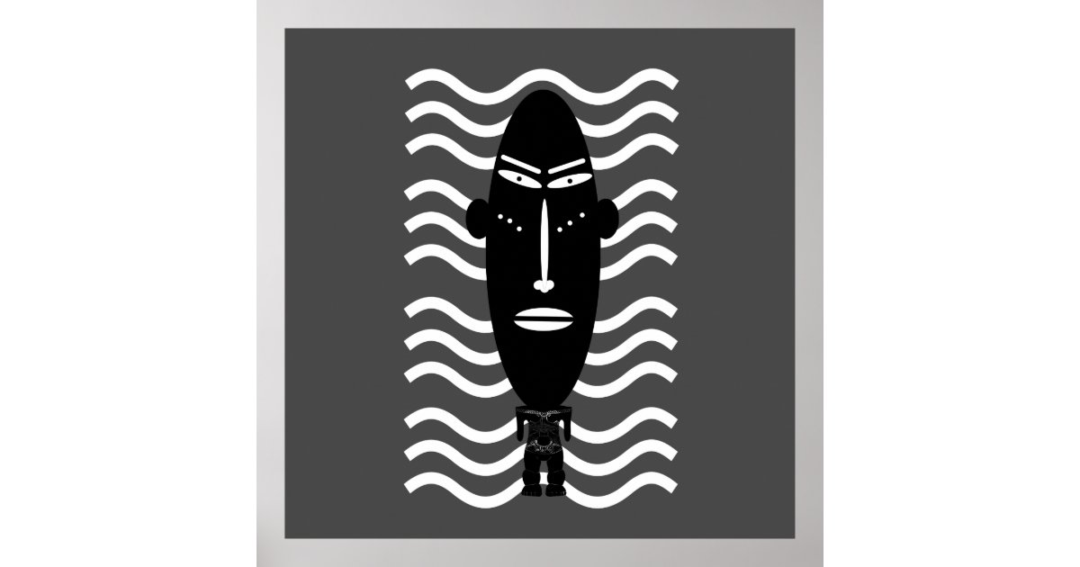 Abstract black modern portrait poster | Zazzle