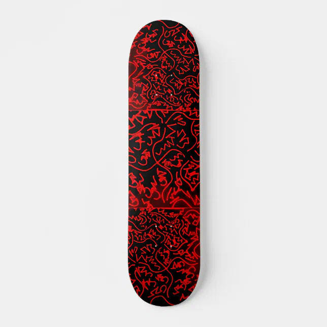 Abstract Black/Red Design #3 Skateboard | Zazzle