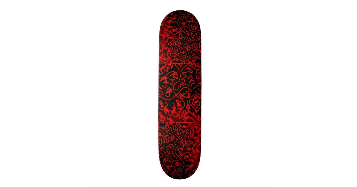 Abstract Black/Red Design #3 Skateboard | Zazzle.com