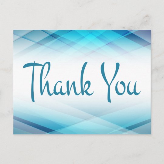 Abstract Blue And White Thank You Postcard | Zazzle.com