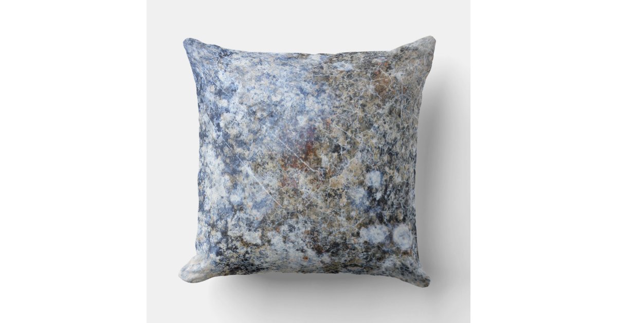 Abstract blue brown vintage marble pattern throw pillow | Zazzle