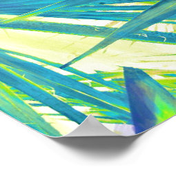 abstract blue palms poster | Zazzle