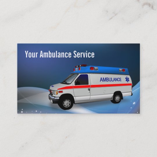 Abstract Blue Wave Ambulance Service Business Card | Zazzle.com