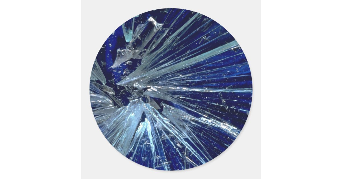 Abstract Broken glass Classic Round Sticker | Zazzle